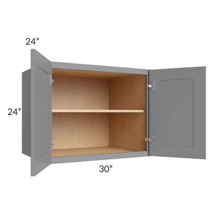 RTA Graphite Grey Shaker 30" x 24" x 24" Wall Cabinet – Kitchen Oasis