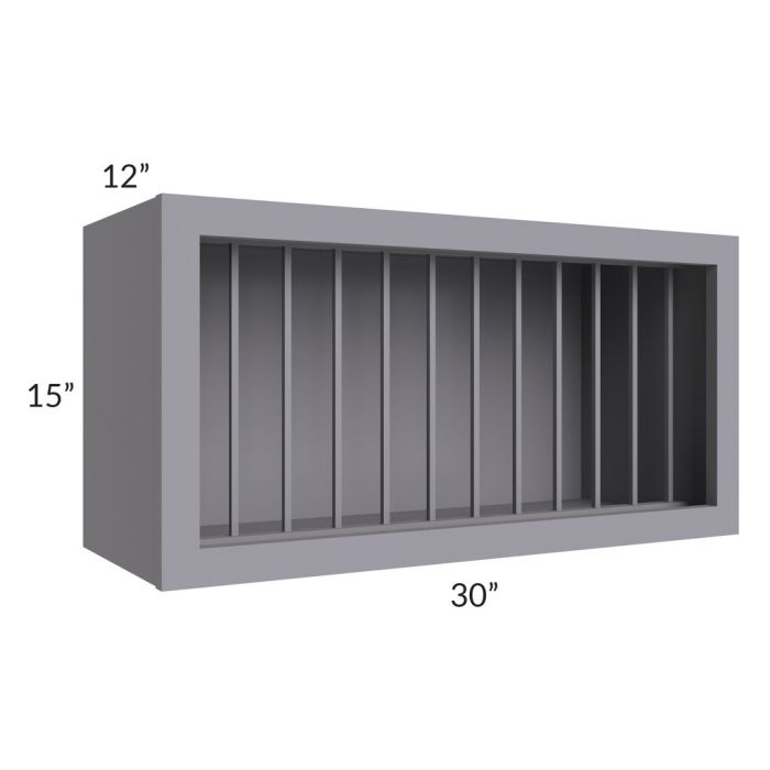 RTA Graphite Grey Shaker 30" x15" Plate Rack Cabinet – Kitchen Oasis