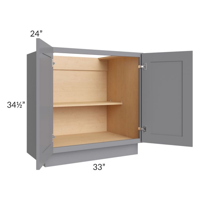 RTA Graphite Grey Shaker 33" Full Height Door Base Cabinet with 1 Deco ...