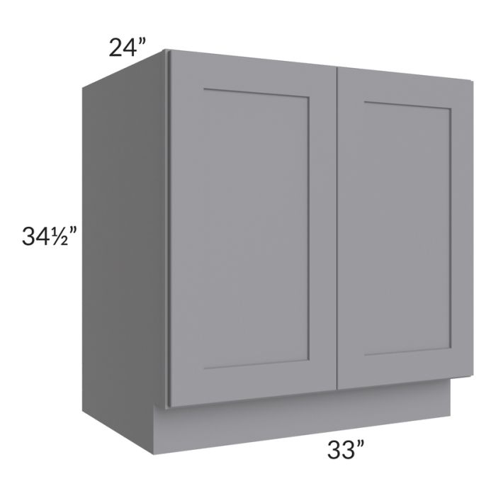 RTA Graphite Grey Shaker 33" Full Height Door Base Cabinet with 2 Roll ...