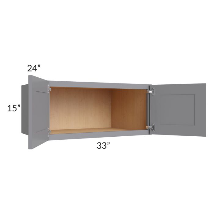 RTA Graphite Grey Shaker 33" x 15" x 24" Wall Cabinet – Kitchen Oasis