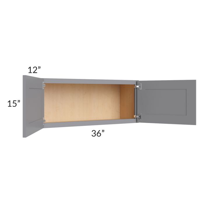 RTA Graphite Grey Shaker 36" x 15" Wall Cabinet – Kitchen Oasis