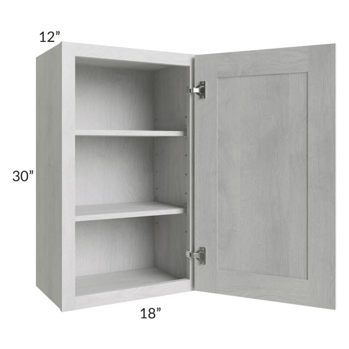 RTA Heather Grey Shaker 18" x 30" Wall Cabinet with 2 Decorative End P ...