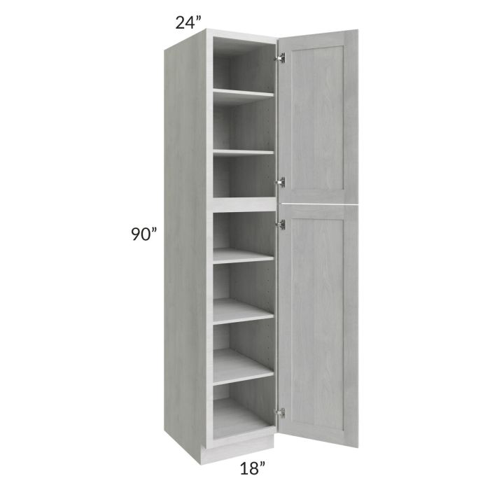 RTA Heather Grey Shaker 18" x 90" Wall Pantry with 1 Decorative Panel ...