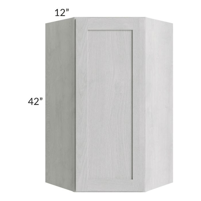 RTA Heather Grey Shaker 24" x 42" Wall Diagonal Corner Cabinet with Mu ...