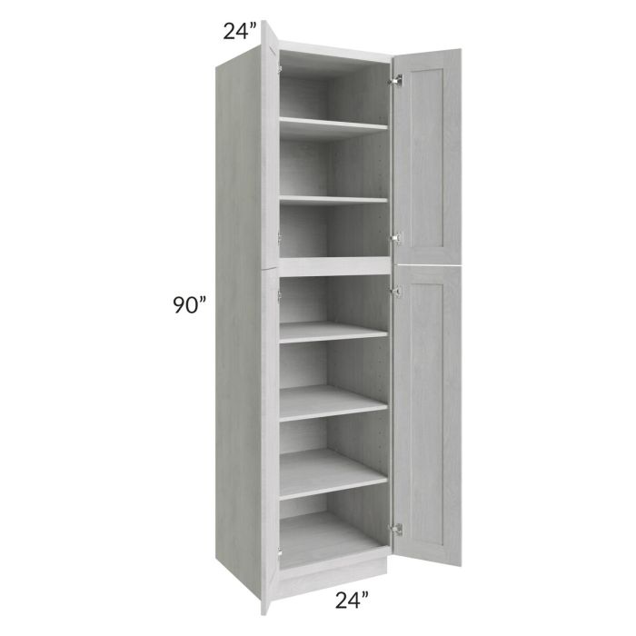 RTA Heather Grey Shaker 24" x 90" Wall Pantry with 1 Decorative Panel ...