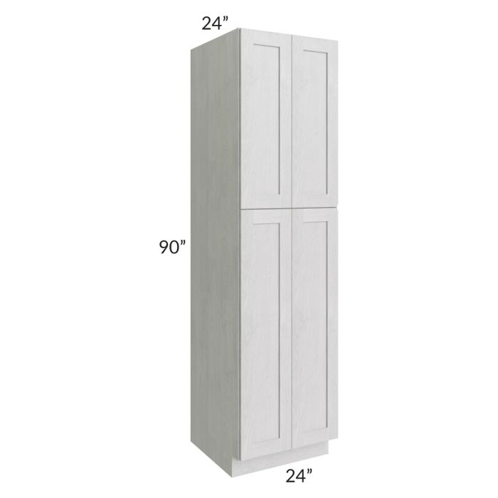 RTA Heather Grey Shaker 24" x 90" Wall Pantry with 2 Roll Out Trays an ...
