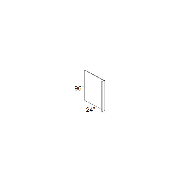 RTA Heather Grey Shaker 24" x 96" Refrigerator End Panel with a 3" Ret ...