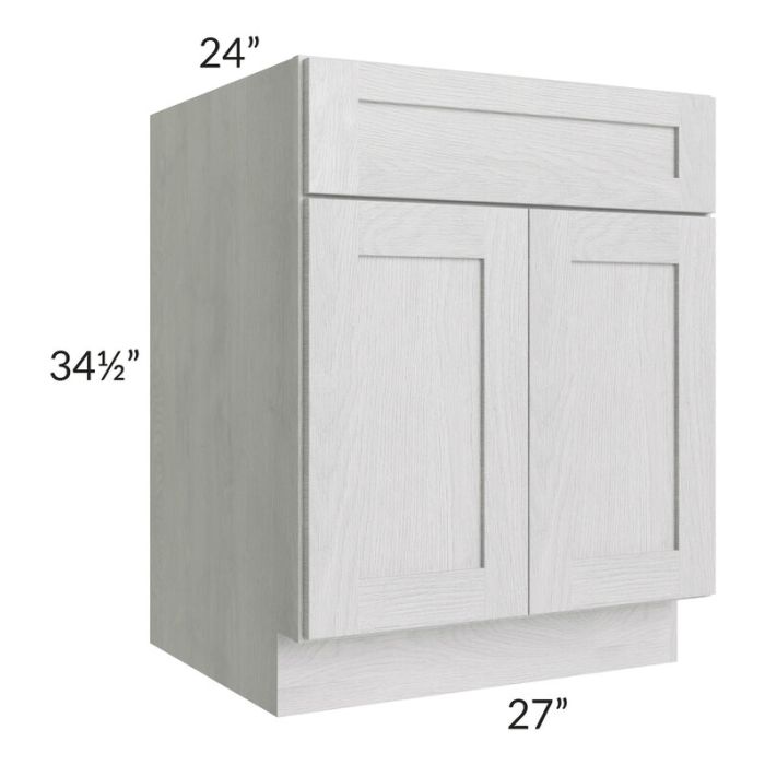 RTA Heather Grey Shaker 27" Base Cabinet with 2 Roll Out Trays ...
