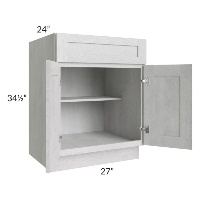RTA Heather Grey Shaker 27" Base Cabinet with 2 Roll Out Trays ...