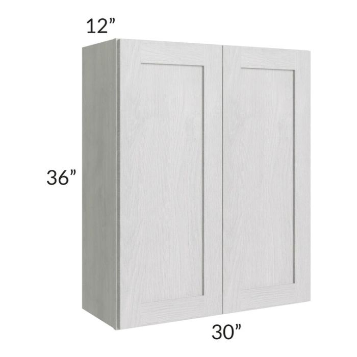 RTA Heather Grey Shaker 30" x 36" Wall Cabinet with 2 Decorative End P ...