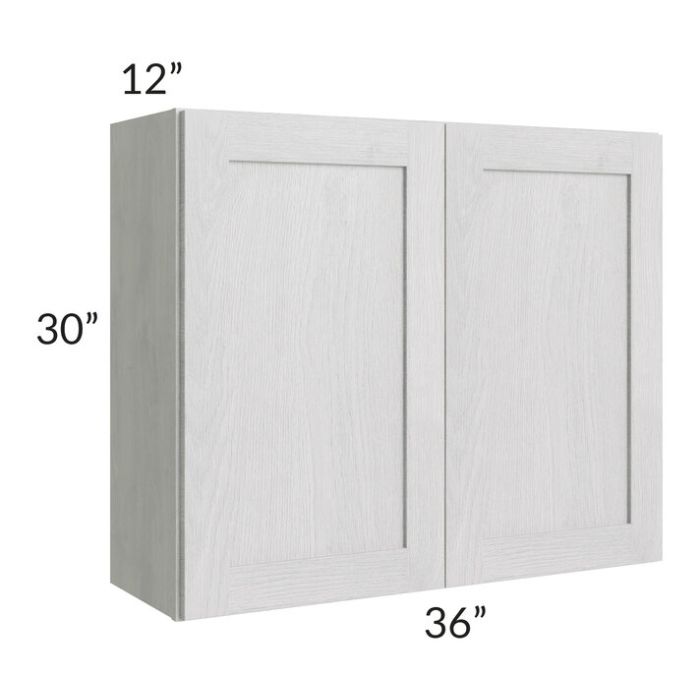 RTA Heather Grey Shaker 36" x 30" Wall Cabinet with Mullion Glass Door ...