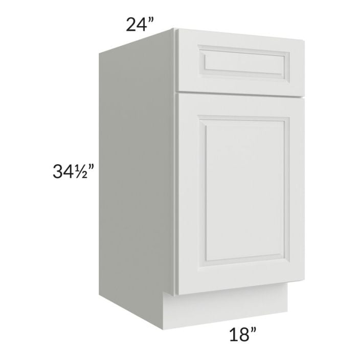 RTA Lakewood White 18" Base Cabinet with 2 Roll Out Trays and Tray Div ...