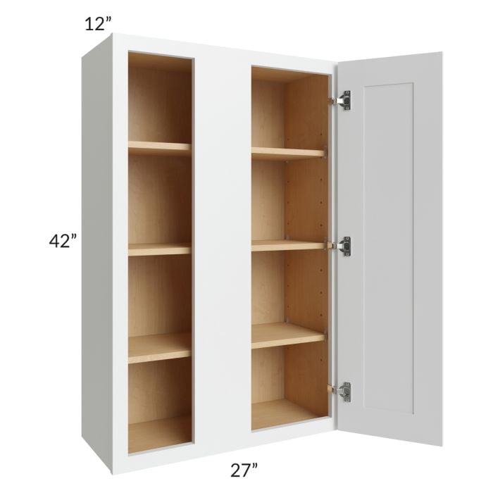 RTA Lakewood White 27" x 42" Wall Blind Cabinet with 1 Decorative End ...