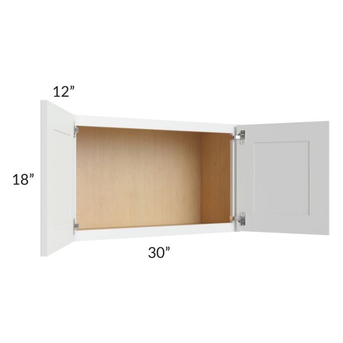 RTA Lakewood White 30" x 18" Wall Cabinet with 2 Decorative End Panels ...