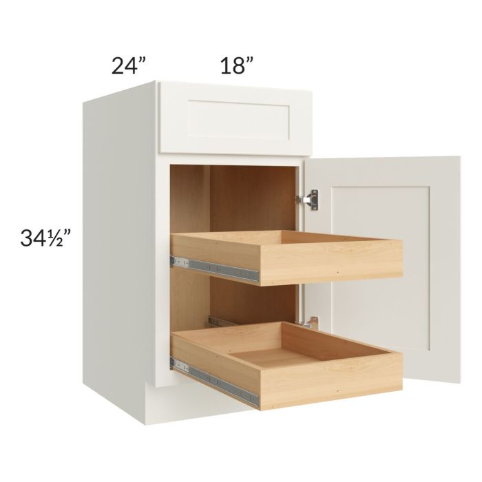 RTA Linen Shaker 18" Base Cabinet with 2 Rollout Trays – Kitchen Oasis