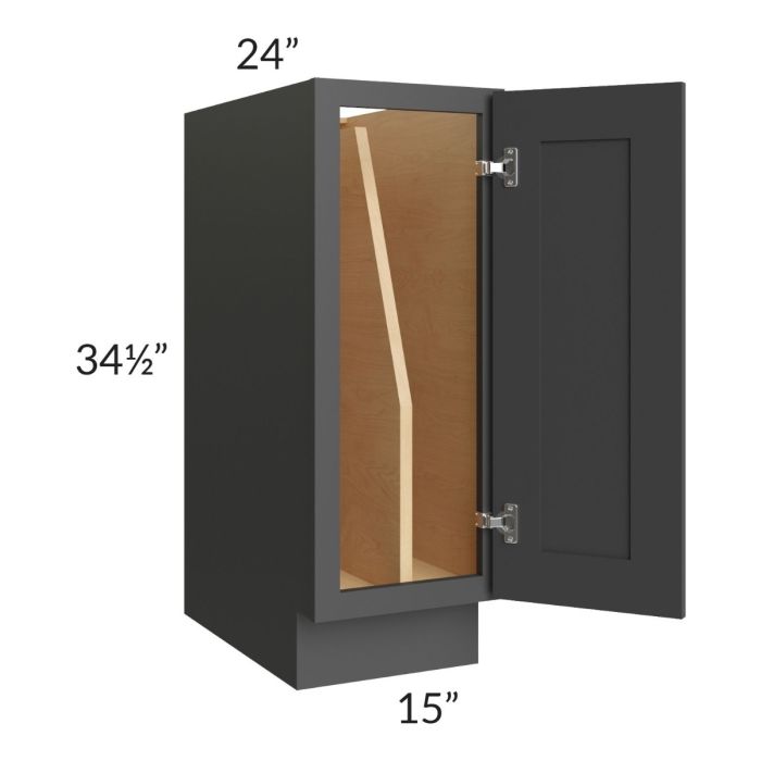 RTA Madison Black Shaker 15" Full Height Door Tray Divider Base Cabine ...
