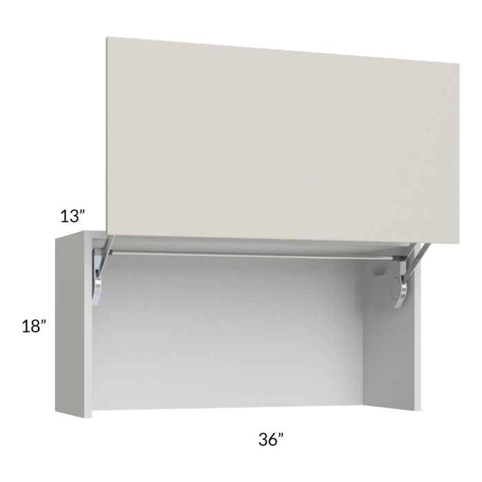 RTA Milan Beige Matte 36" Countertop Wall Appliance Cabinet with 2 Fin ...