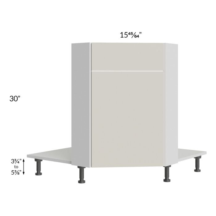 RTA Milan Beige Matte 36" Diagonal Corner Sink Front-Left Hinged with ...