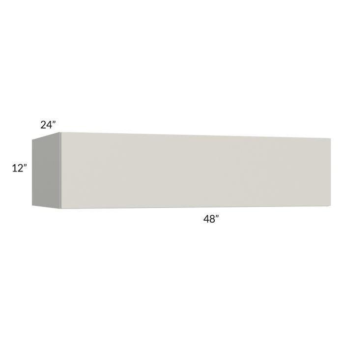 RTA Milan Beige Matte 48" x 12" x 24" Lift-Up Door Wall Cabinet with 2 ...