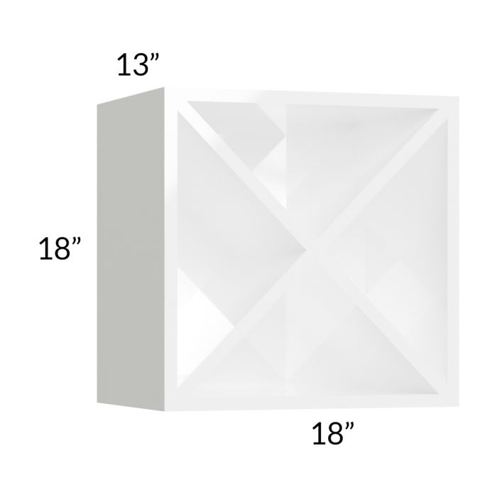 RTA Milan White Gloss 18" x 18" Wine Rack Cabinet with 1 Finished Side ...