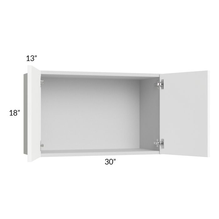 RTA Milan White Matte 30" x 18" Wall Cabinet with 2 Finished End Panel ...