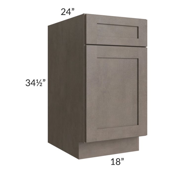 RTA Natural Grey Shaker 18" Base Cabinet with 2 Roll Out Trays ...