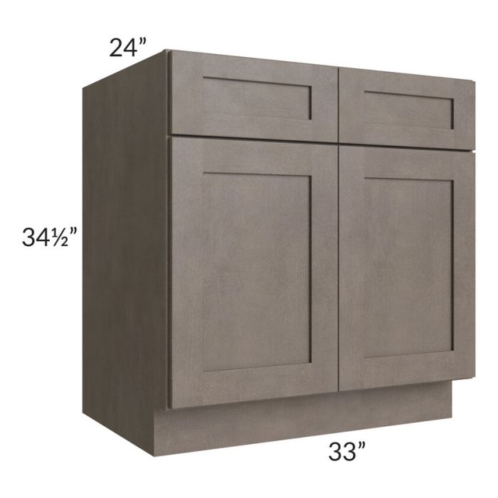 RTA Natural Grey Shaker 33" Base Cabinet with 2 Roll Out Trays ...