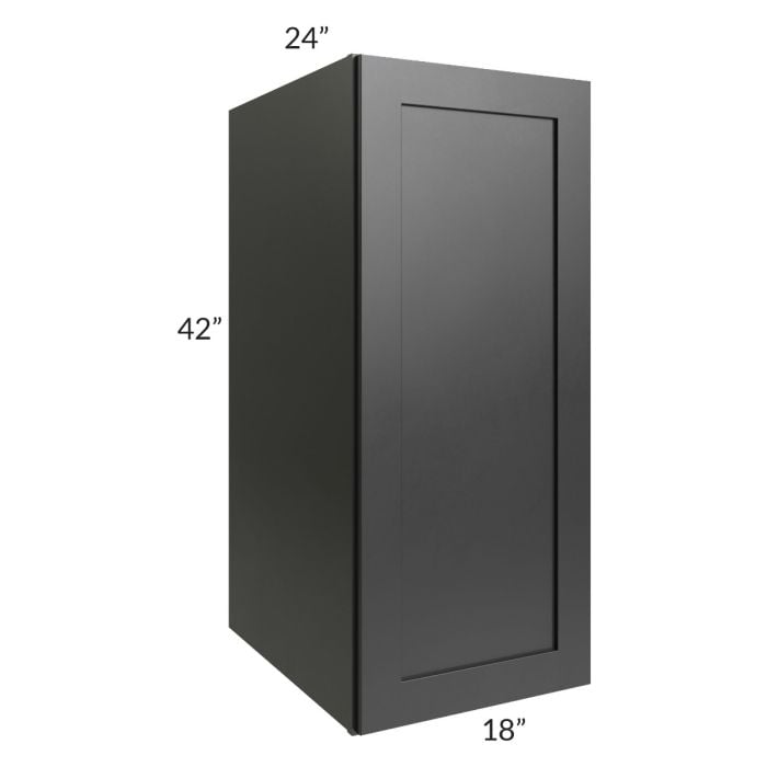 RTA Onyx Black Shaker 18" x 42" x 24" Split Pantry Wall Cabinet ...