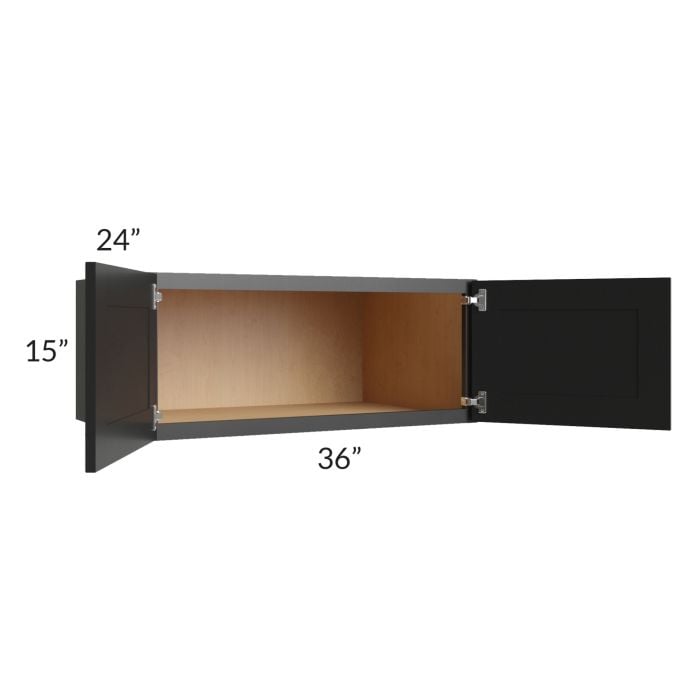 Rta Onyx Black Shaker 36 X 15 X 24 Refrigerator Wall Cabinet