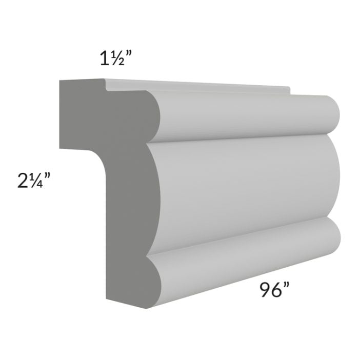RTA Pewter Grey Shaker 1.5" x 96" Light Rail Molding - Cut Molding int ...