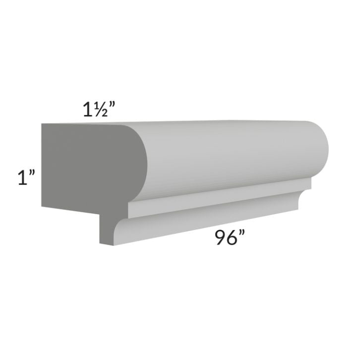 RTA Pewter Grey Shaker 96" Light Rail Molding - Cut Molding in Half (T ...