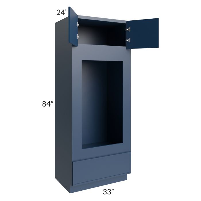 RTA Portland Navy Blue 33" x 84" Double Oven or Oven/Microwave Cabinet ...