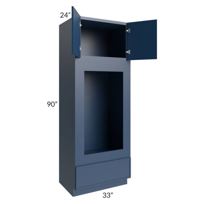 RTA Portland Navy Blue 33" x 90" Double Oven or Oven/Microwave Cabinet ...