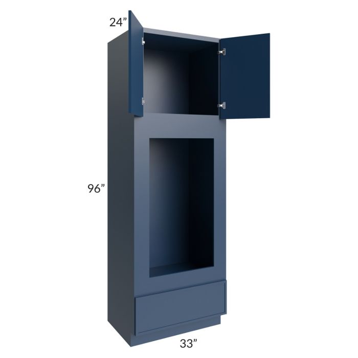 RTA Portland Navy Blue 33" x 96" Double Oven or Oven/Microwave Cabinet ...