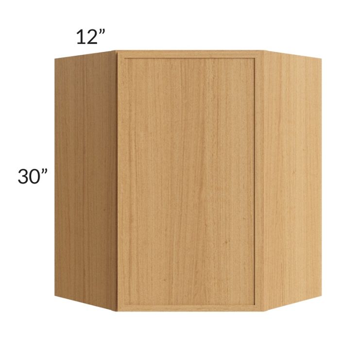 RTA Portland Sand 24" x 30" Wall Diagonal Corner Cabinet with Glass Do ...