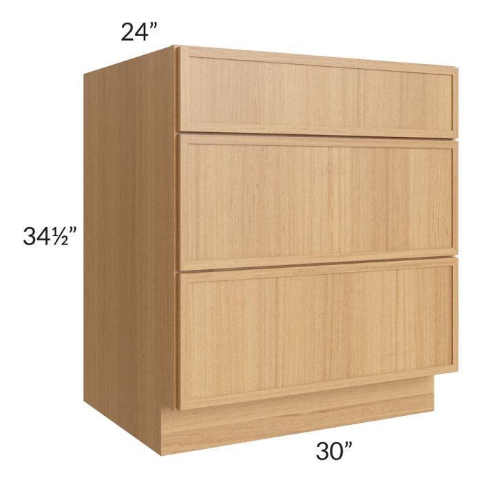 RTA Portland Sand 30" Drawer Base Cabinet with 2 Decorative End Panels ...