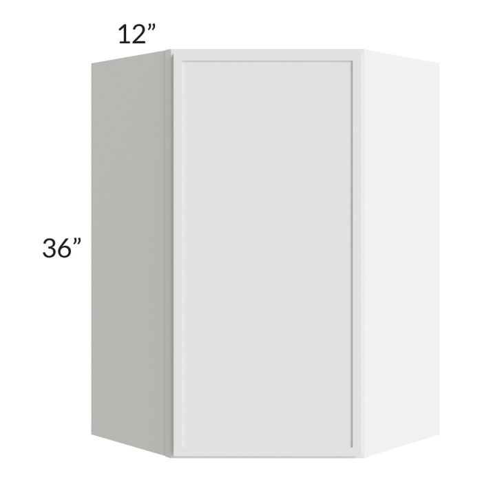 RTA Portland White 24" x 36" Wall Diagonal Corner Cabinet with Glass D ...