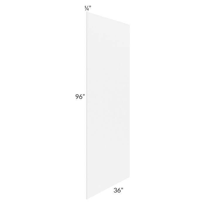 RTA Portland White 36" x 96" Finished Back Panel with Cut Panels to Si ...