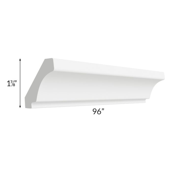 RTA Portland White 96" Crown Molding with Cut Molding into a 5ft and 3 ...