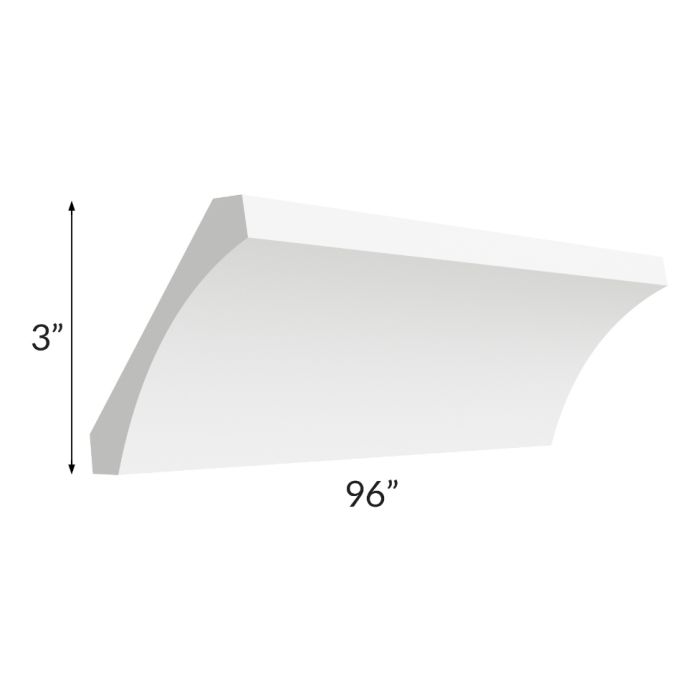 RTA Portland White Cove Crown Molding with Cut Molding into a 5ft and ...