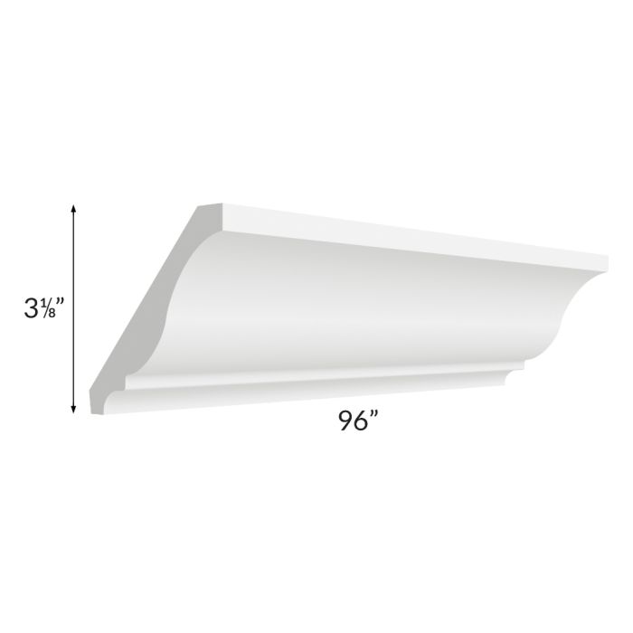RTA Portland White Crown Molding with Cut Molding into a 5ft and 3 ft ...