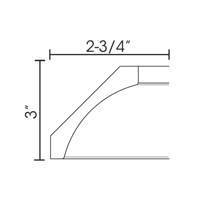 RTA Providence Natural Grey Cove Crown Molding - Cut Molding in Half(T ...