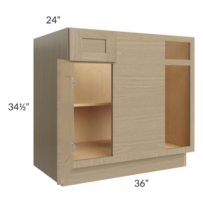 RTA Royal Natural Shaker 39" Blind Base Corner Cabinet with 2 Finished ...