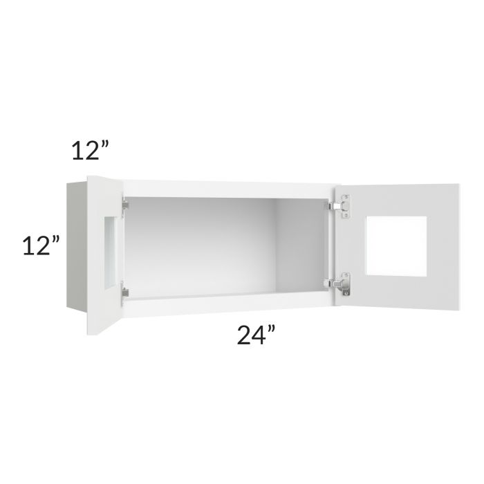 RTA Royal White Shaker 24" x 12" Glass Door Wall Cabinet – Kitchen Oasis