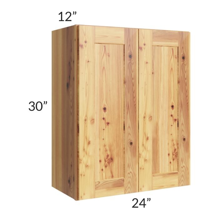 RTA Rustic Shaker 24" x 30" Wall Cabinet with 2 Decorative End Panels ...