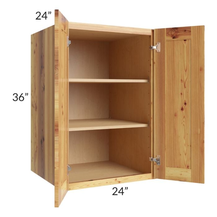 RTA Rustic Shaker 24" x 36" x 24" Split Pantry Wall Cabinet with 2 Ski ...