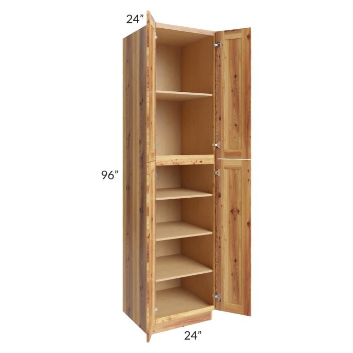 RTA Rustic Shaker 24" x 96" Utility Cabinet with 2 Roll Out Trays ...