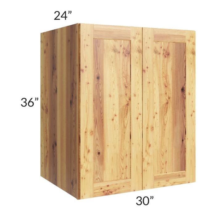 RTA Rustic Shaker 30" x 36" x 24" Split Pantry Wall Cabinet with 1 Ski ...