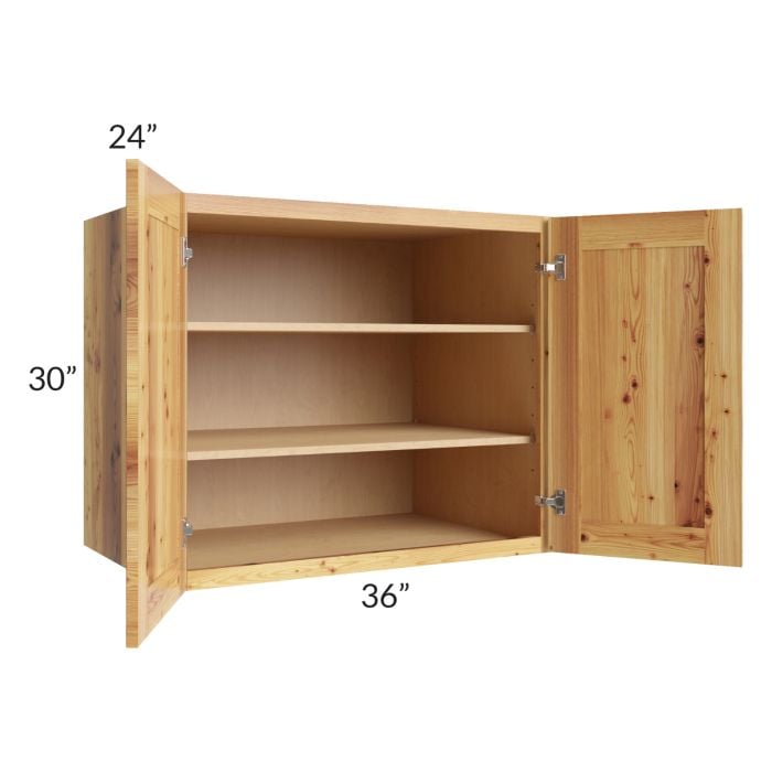 RTA Rustic Shaker 36" x 30" x 24" Split Pantry Wall Cabinet with 1 Ski ...